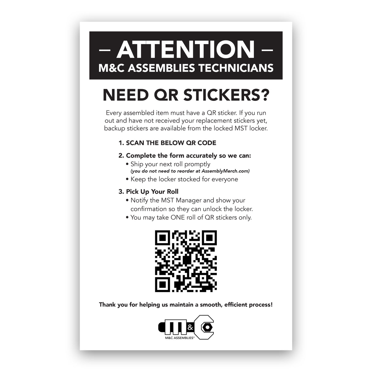 Lowe's MST Locker Replacement Sign - Need QR Stickers? – assemblymerch